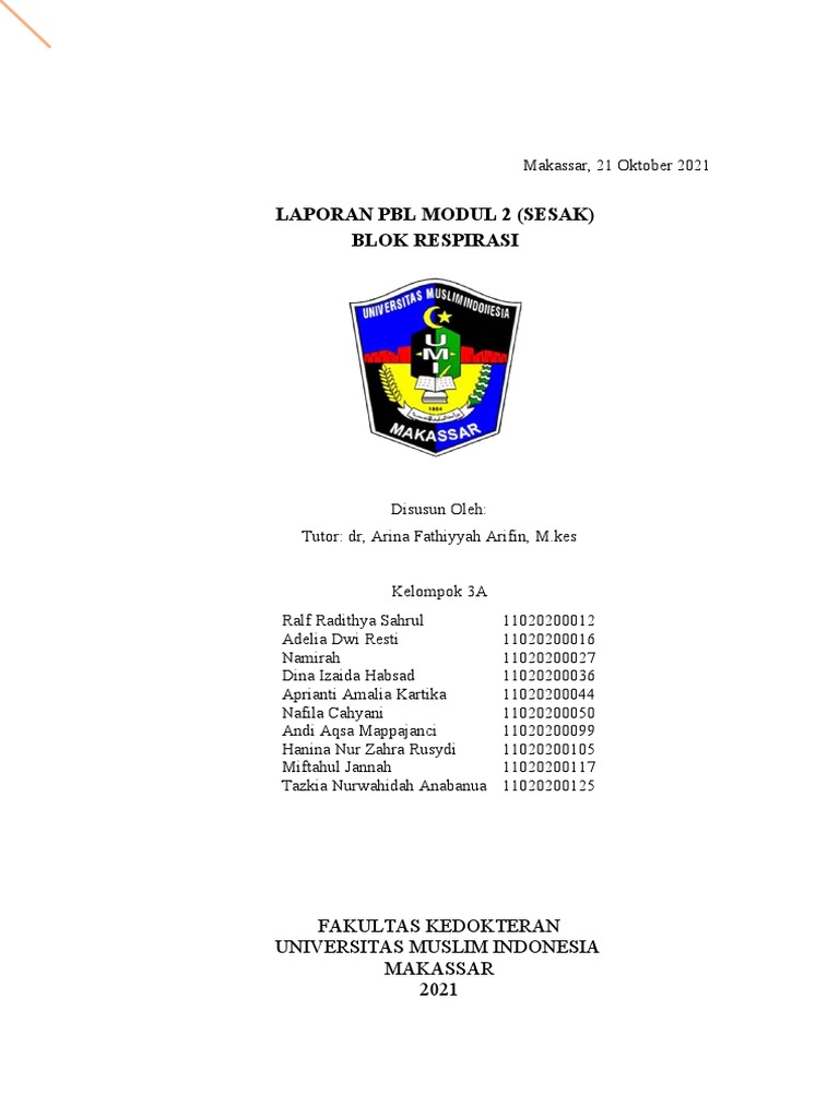 Laporan PBL Kelompok 3A Modul 2 Blok Respirasi | PDF | Kesehatan Holistik