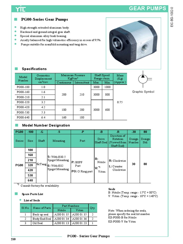 PG00 Series | PDF | Pump | Gas Technologies