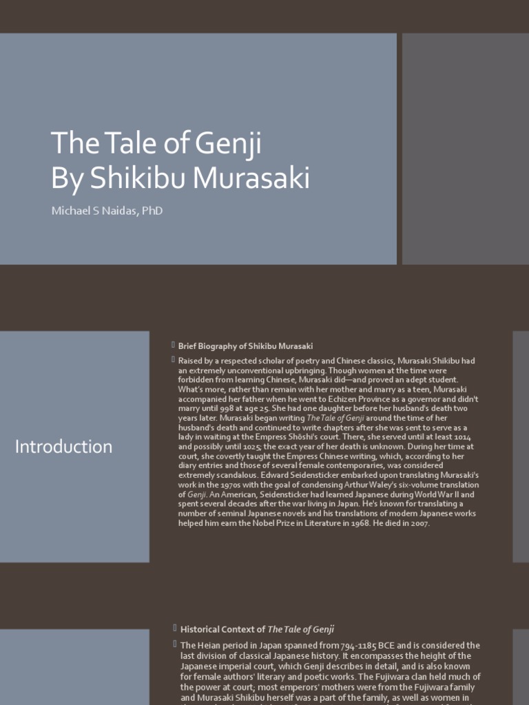 The Tale of Genji by Shikibu Murasaki: Michael S Naidas, PHD | PDF ...
