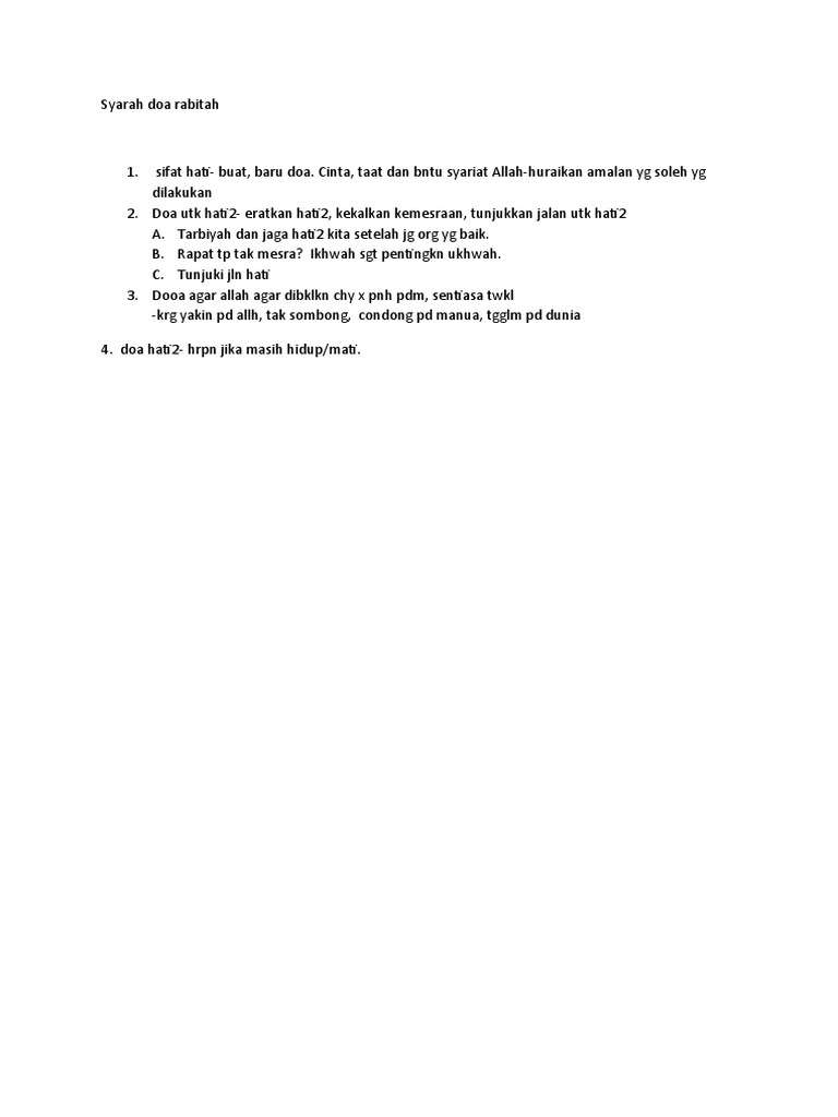 Syarah Doa Rabitah | PDF