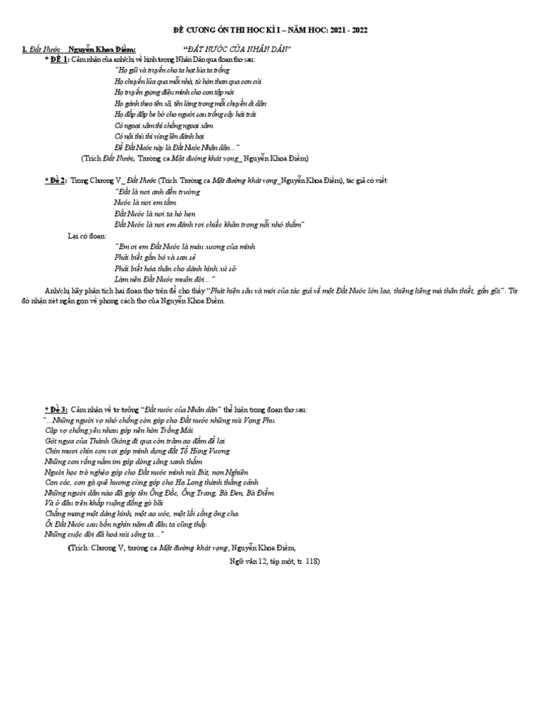 ĐỀ CƯƠNG HKI 2021 | PDF