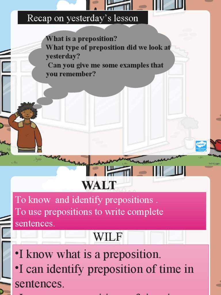 Prepositions of Time Powerpoint Wednesday | PDF | Preposition And ...