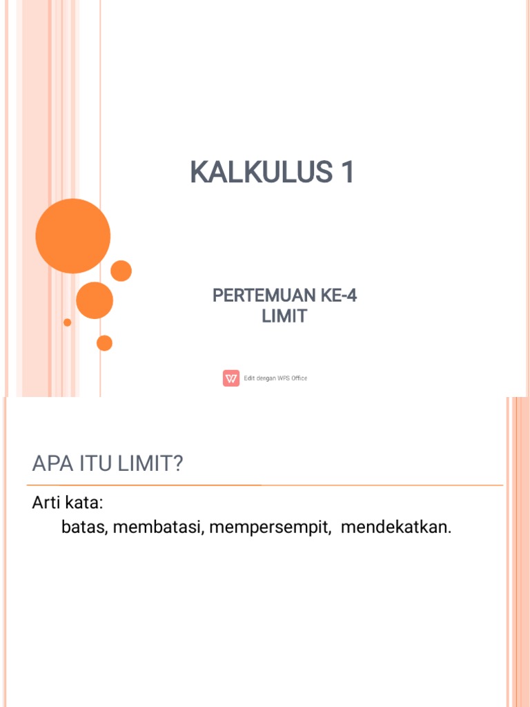 Kalkulus Limit PERTEMUAN KE-4 | PDF