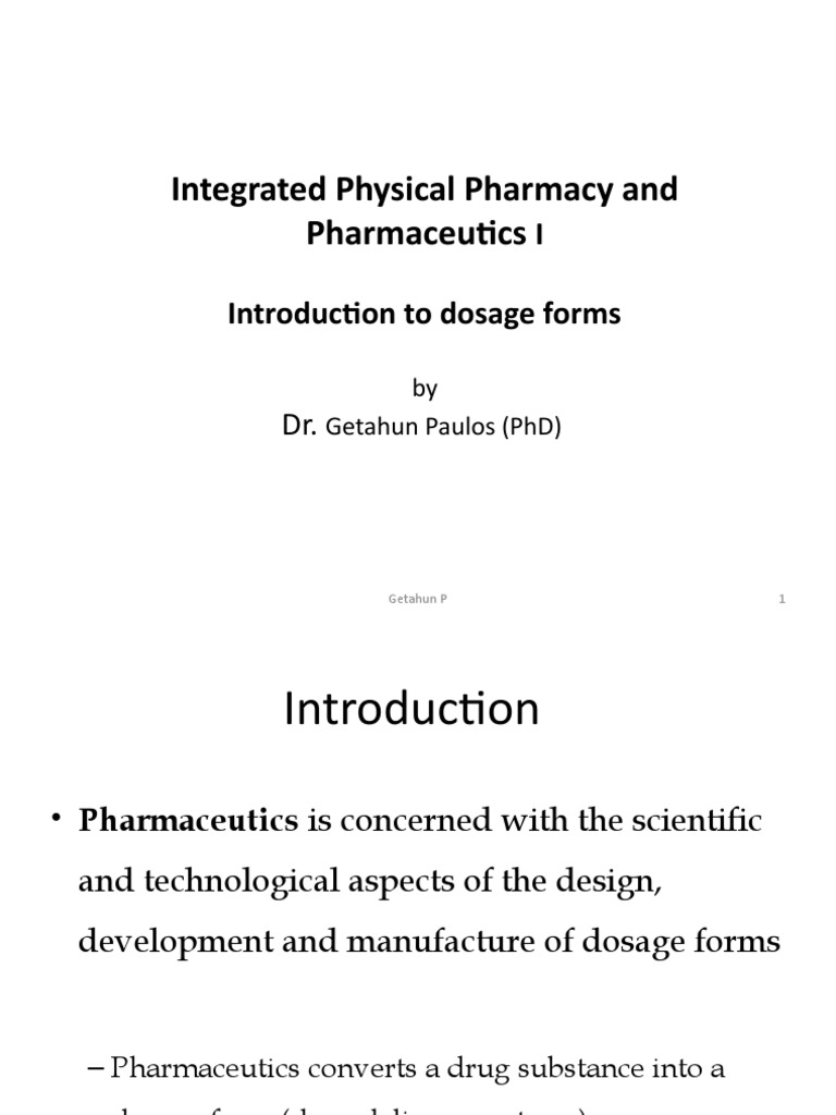 Integrated Physical Pharmacy and Pharmaceutics: I Introduction To ...