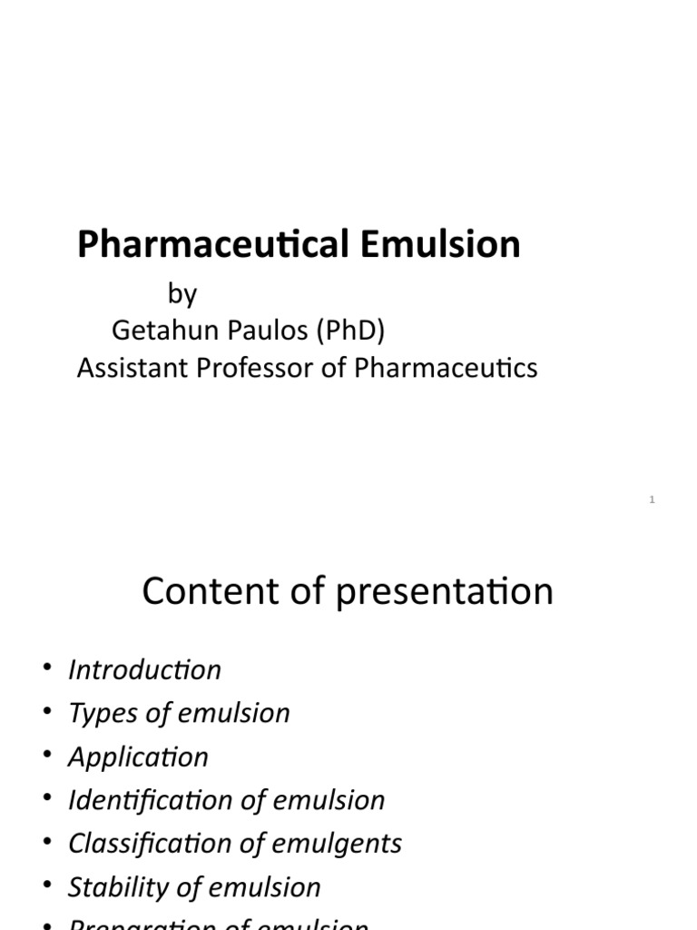 Pharmaceutical Emulsions | PDF | Emulsion | Colloid