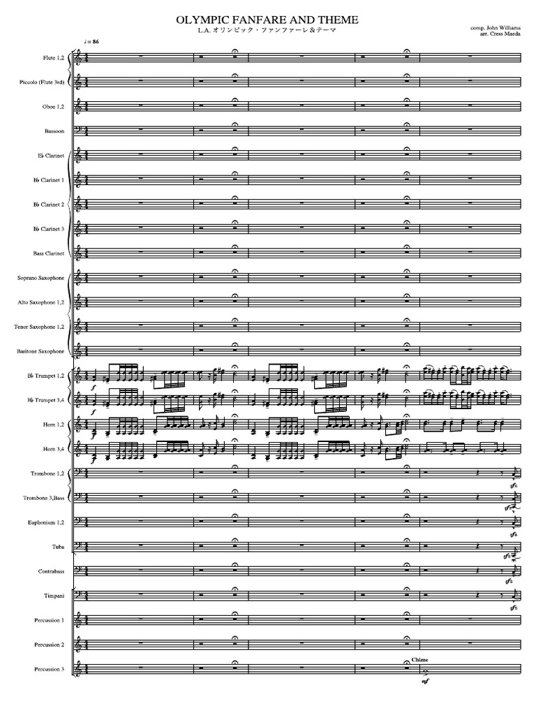 Olympic Fanfare and Theme 00 Full Score and Parts | PDF