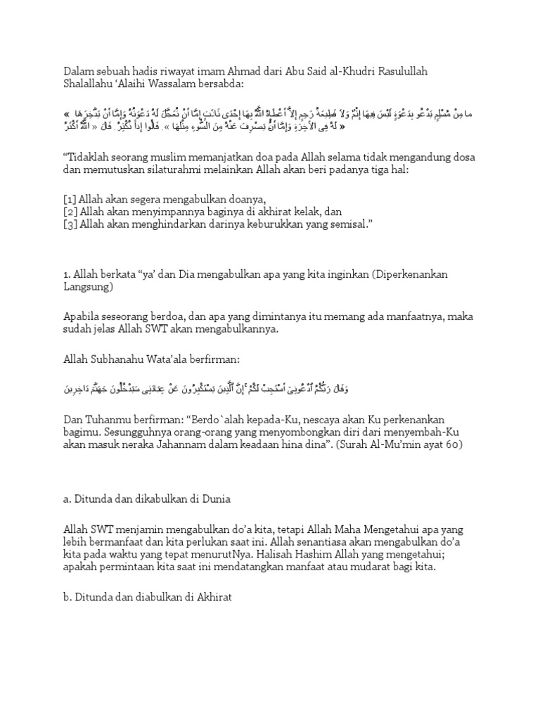 Article Doa | PDF | Agama & Spiritualitas