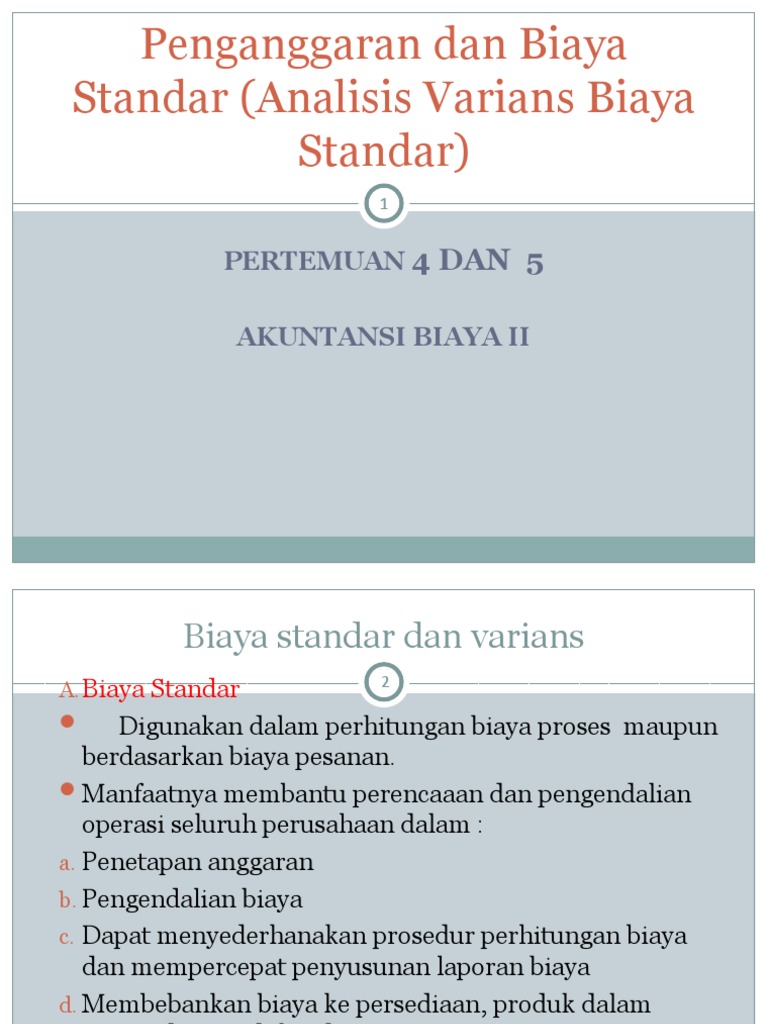 Biaya Standar Dan Varians | PDF | Teknologi & Rekayasa