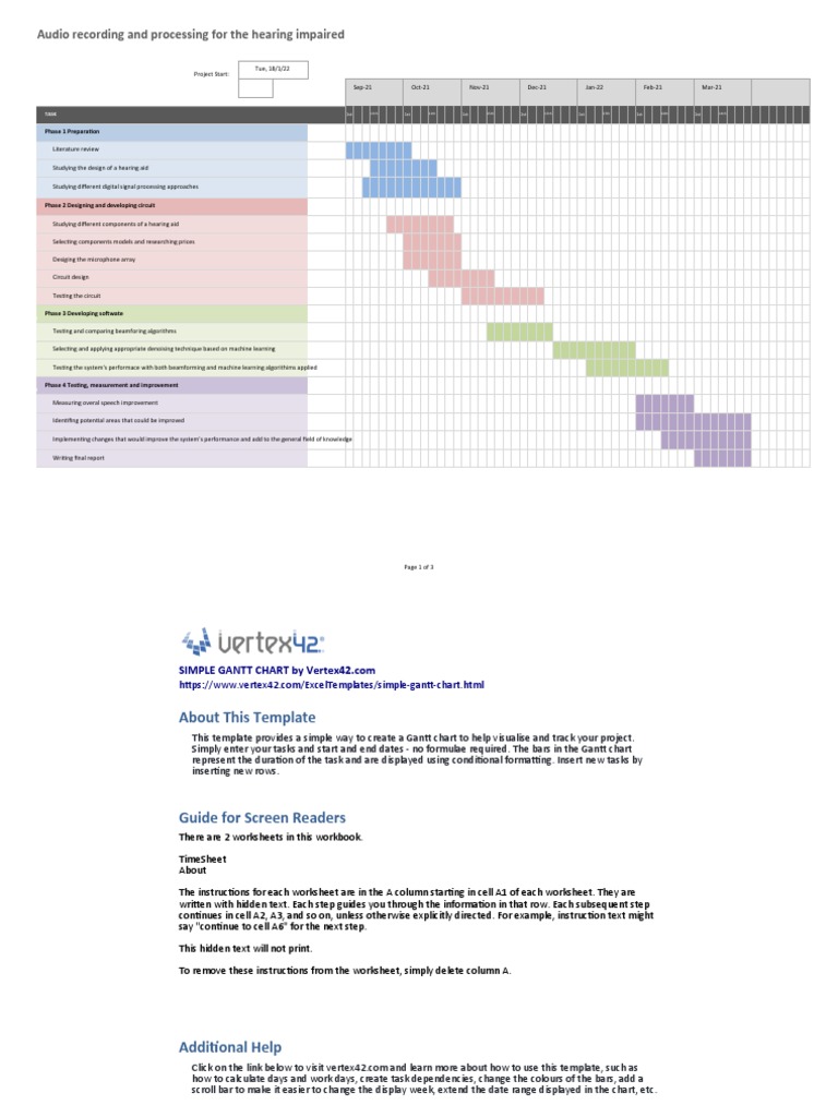 Simple Gantt Chart Template Guide | PDF | Computer Science | Computing