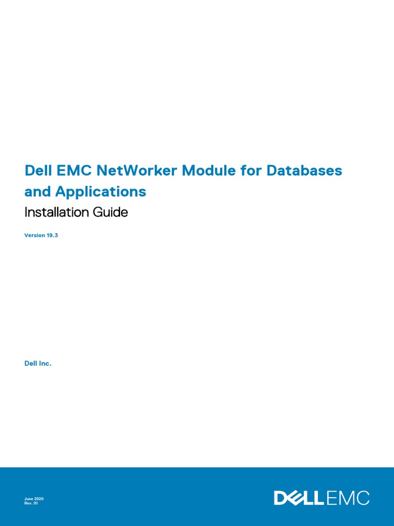 Dell Emc Networker Module For Databases and Applications: Installation ...