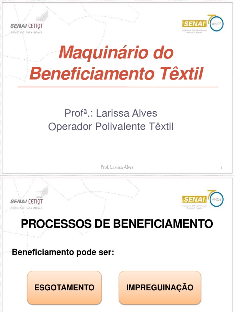 Beneficiamento Têxtil: Processos e Equipamentos | PDF | Tingimento ...