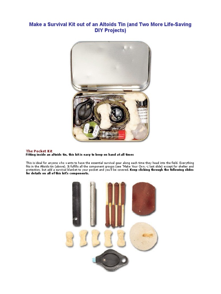 Compact Survival Kit | PDF | Knife | Compass