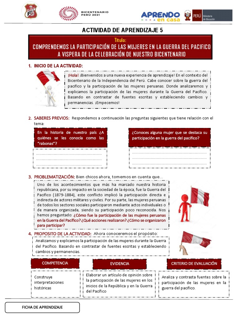 Ficha de Aprendizaje CCSS 3° Grado | PDF | Perú | Evaluación