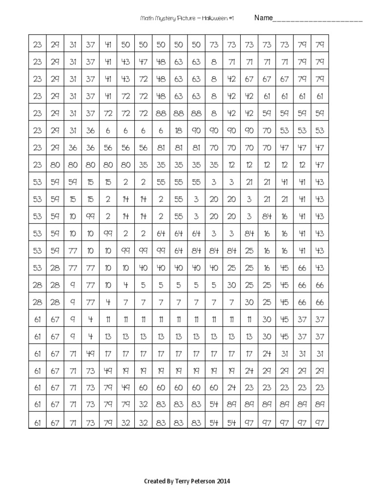 Halloween Math Mystery Worksheet #1 | PDF