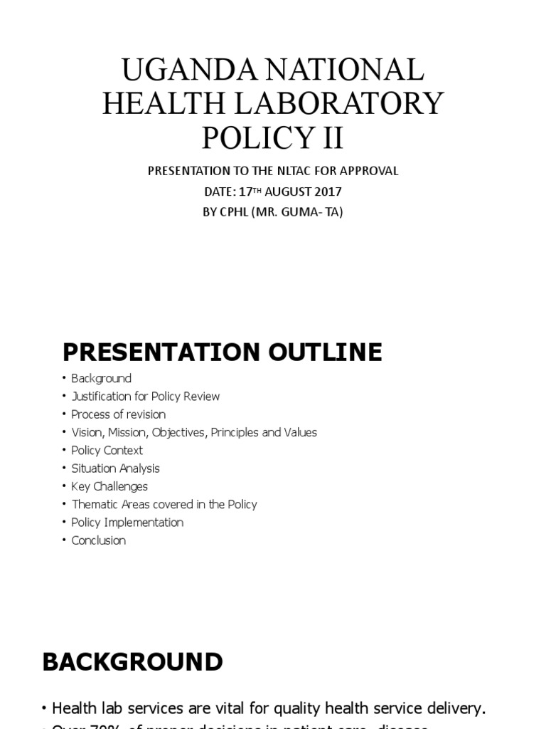 Uganda National Health Laboratory Policy II | PDF | Laboratories ...