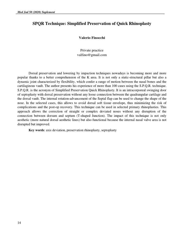 SPQR Technique for Rhinoplasty | PDF