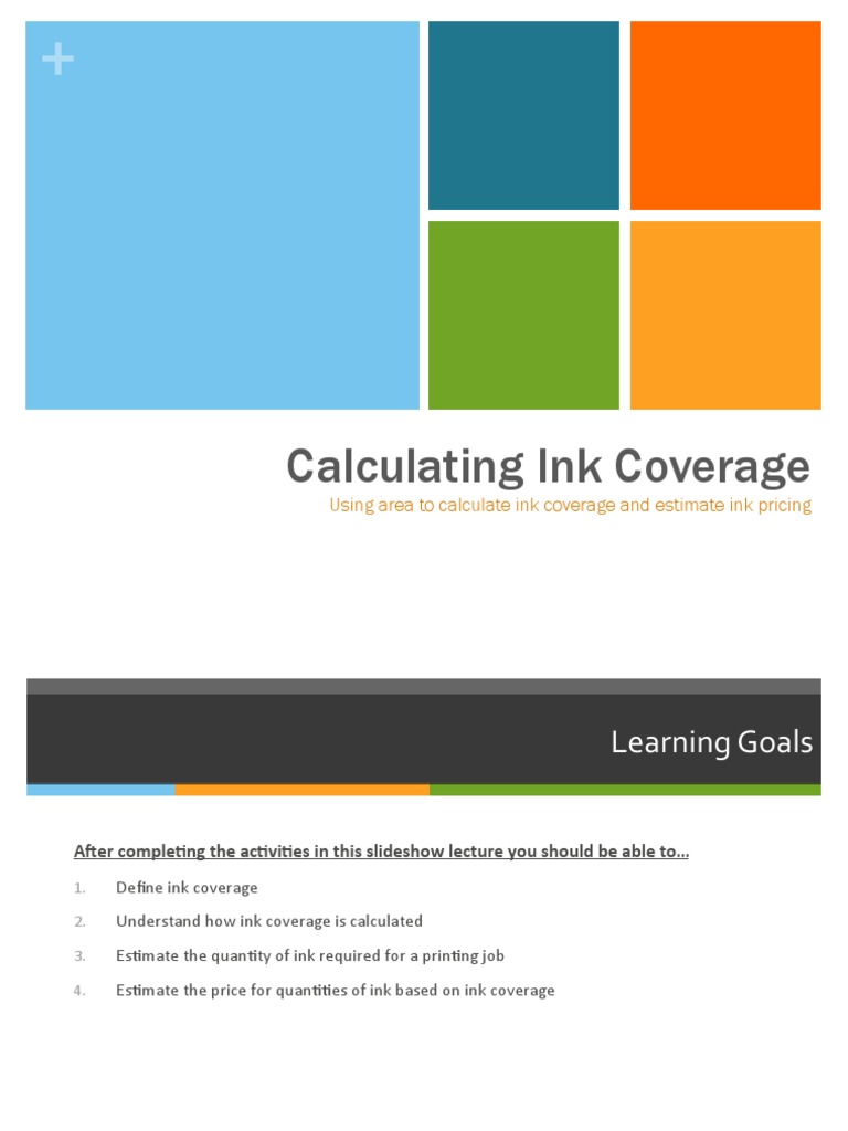 Calculating Ink Coverage Using Area To Calculate Ink Coverage And