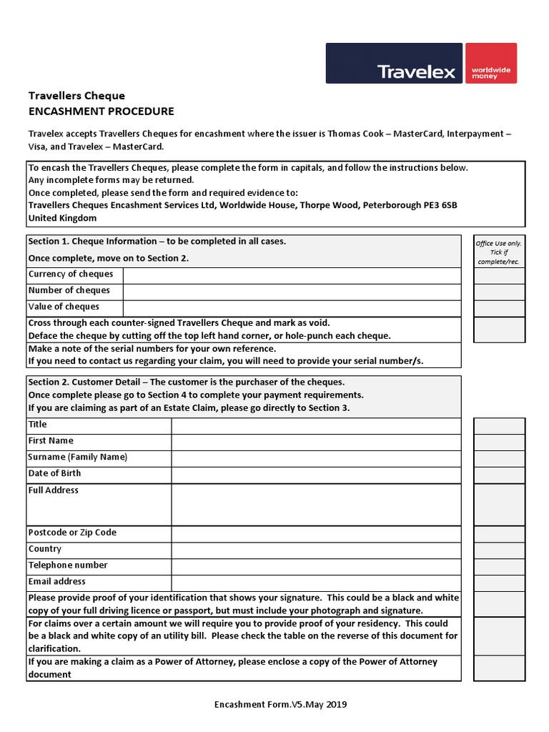 Encashment Form Newv5 | PDF | Cheque | Service Industries