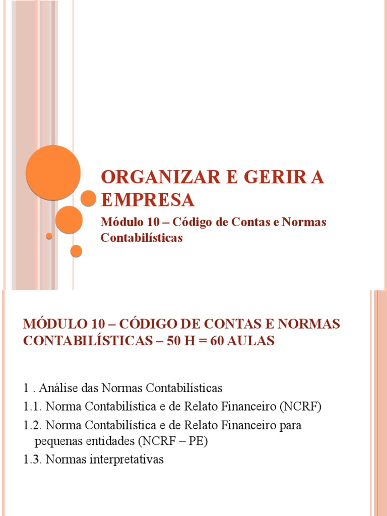 Módulo 10 - Código Contas e Normas Contabilisticas | PDF ...