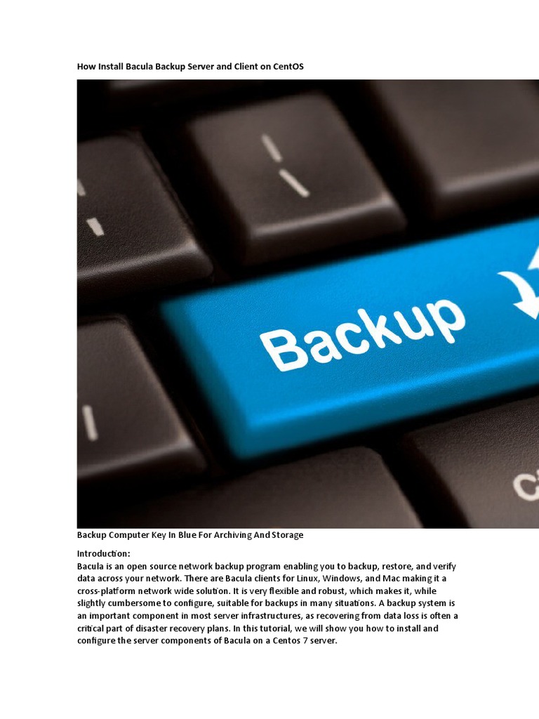 How Install Bacula Backup Server and Client On CentOS | PDF | Backup | Sudo