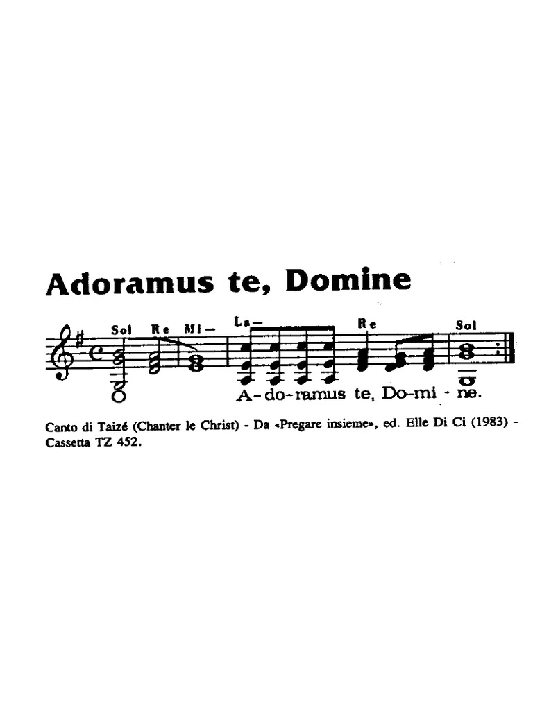 Adoramus Te, Domine Taizé Re00212 | PDF