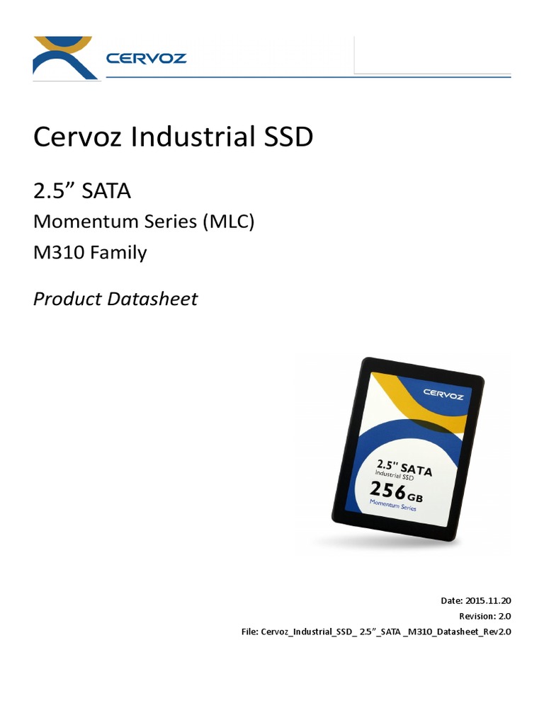 Cervoz M310 Industrial SSD Datasheet | PDF | Flash Memory | Solid State ...