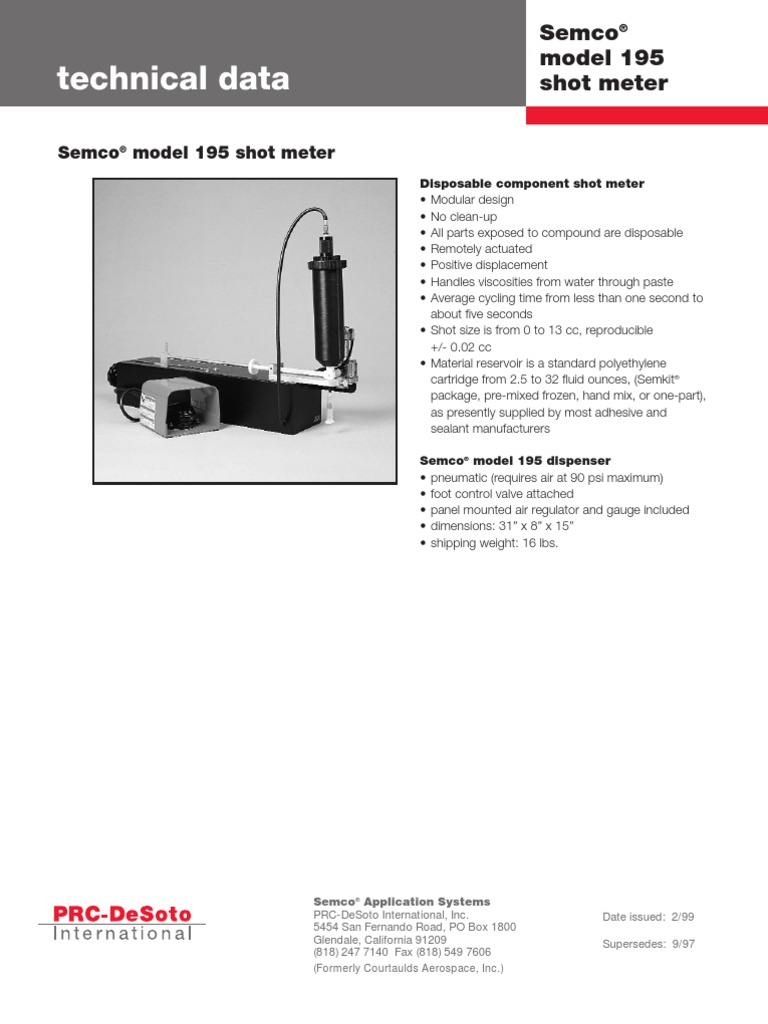 Semco Shot Meter | Download Free PDF | Valve | Mechanical Engineering