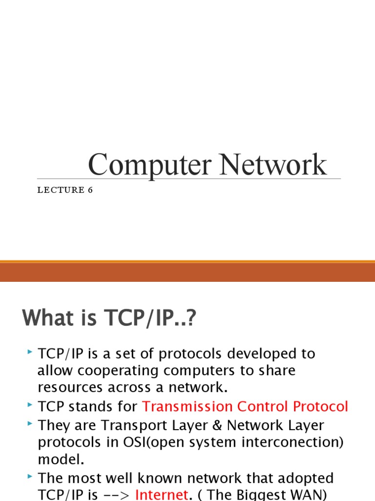 Lecture 6 Computer Network Pdf Internet Protocols Internet Protocol Suite