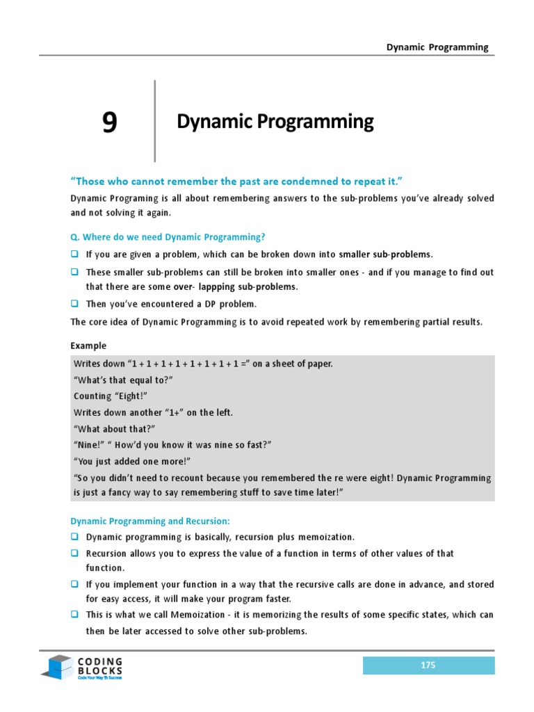 Optimal Solutions Through Subproblem Optimization: An Introduction to Dynamic Programming | PDF ...