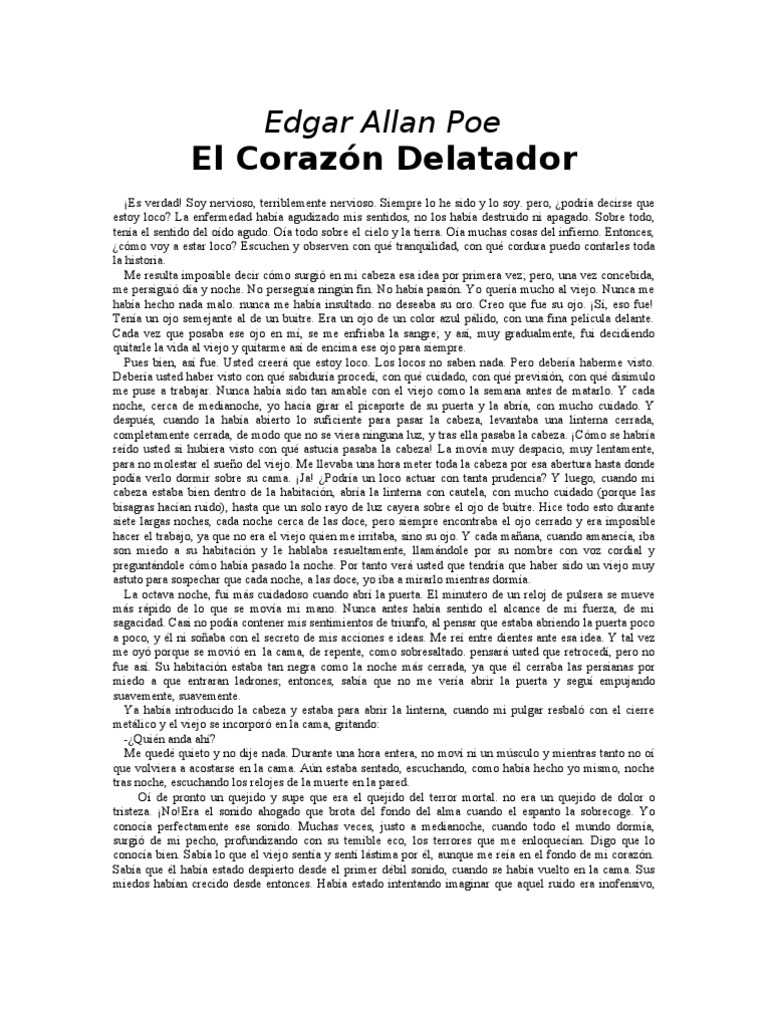 Poe, Edgar Allan - El Corazon Delator | PDF