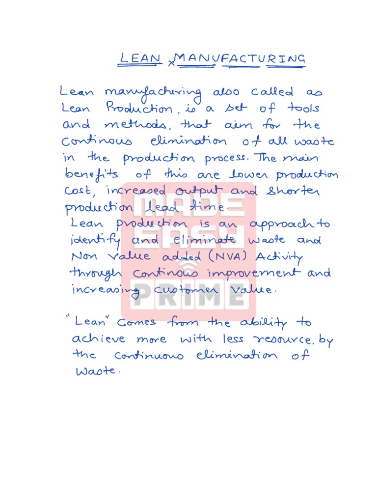 Lean Manufacturing PDF | PDF | Lean Manufacturing | Business Process ...