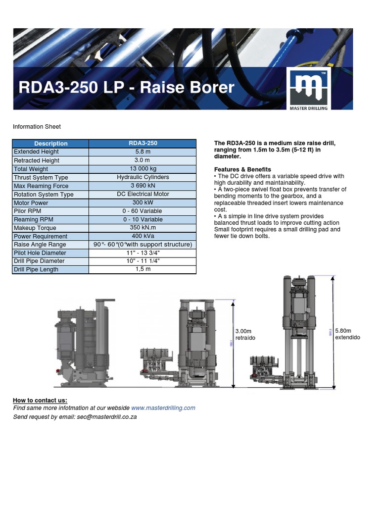 Rda3-250 LP - Raise Borer - Ficha Tecnica 21 | PDF | Electric Motor ...