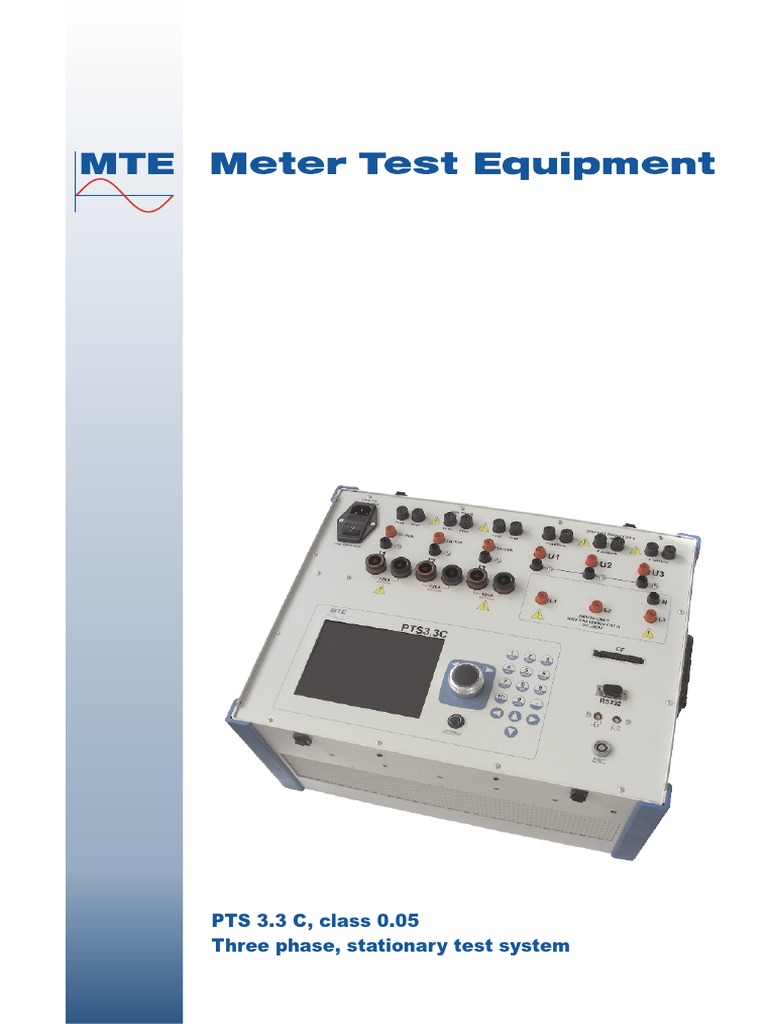 PTS 3.3 C, Class 0.05 Three Phase, Stationary Test System | PDF ...