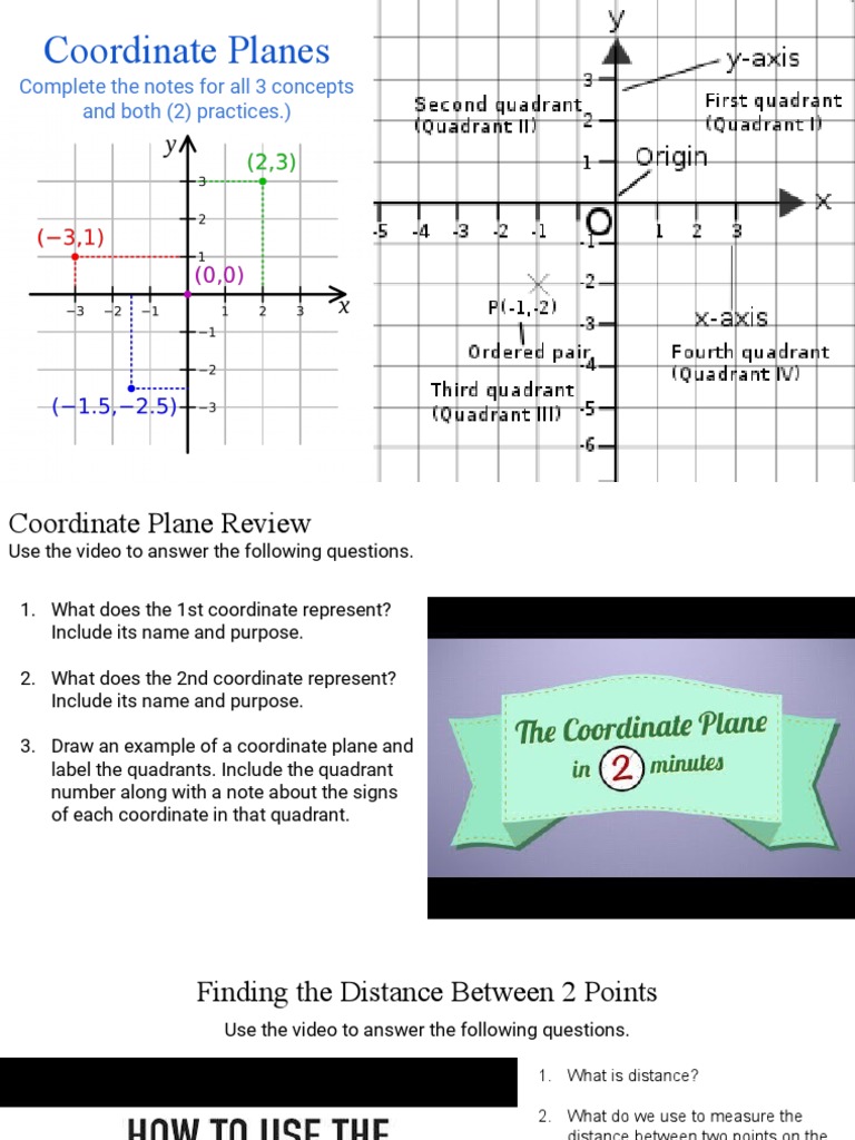 Coordinate Plane Concepts and Practices | PDF | Cartesian Coordinate ...