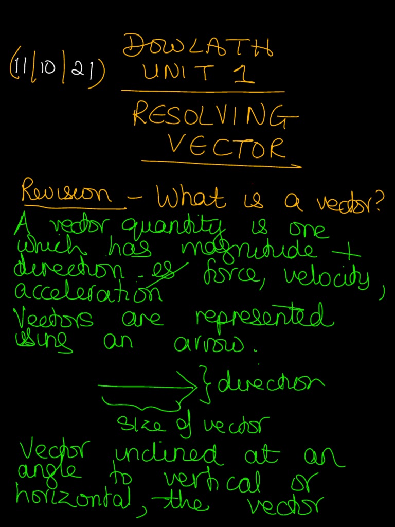 Unit 1 Resolving Vectors 6th October | PDF | Business