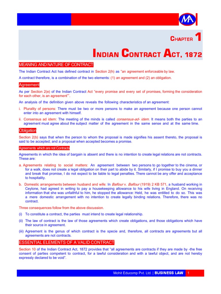 Contract Act 3 Classes Handout | PDF | Guarantee | Offer And Acceptance