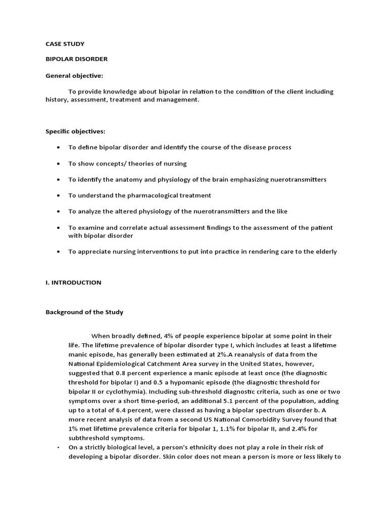 Bipolar Disorder Case Study Analysis | PDF | Bipolar Disorder ...