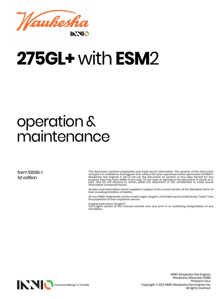 10096-1 Innio Print 01-19-2021 | PDF | Ignition System | Turbocharger