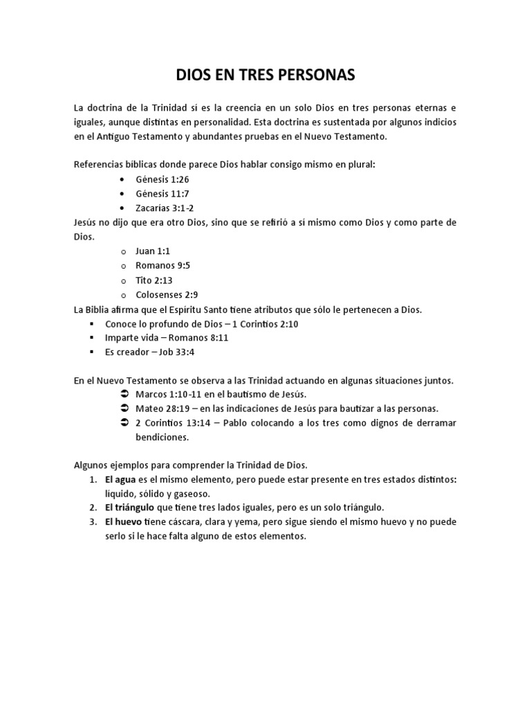 Trinidad: Un Solo Dios en Tres Personas | PDF | Trinidad | Dios