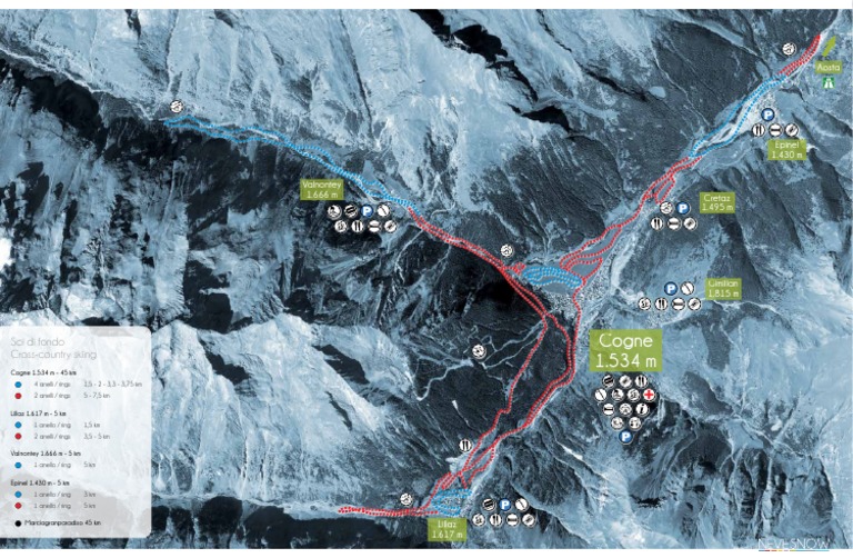 Cogne Cross-Country Skiing Map | PDF
