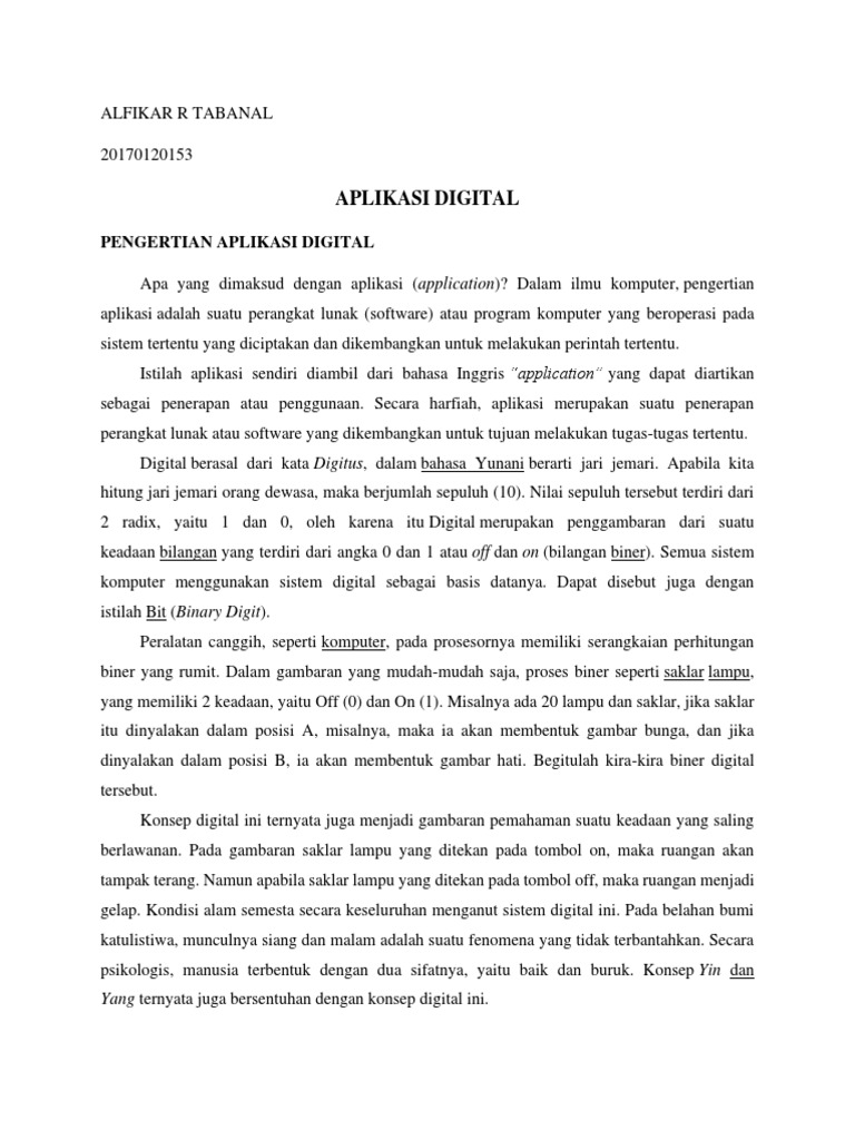 Pengertian dan Contoh Aplikasi Digital | PDF