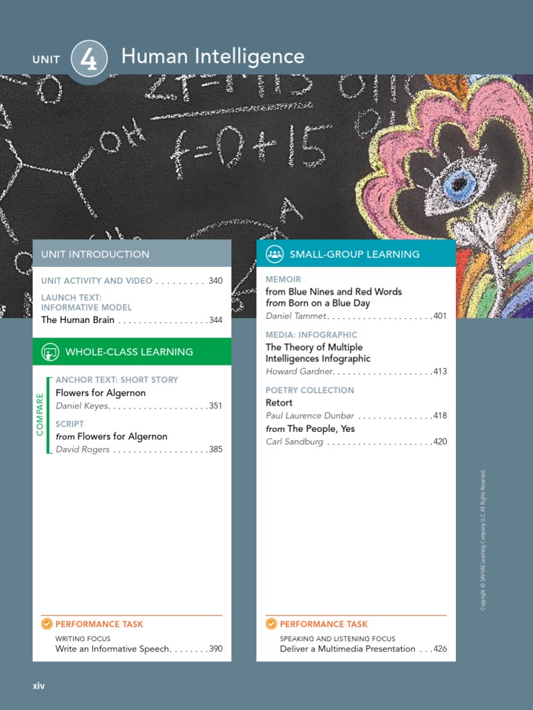 Unit 4 Text - Flowers For Algernon | PDF | Spinal Cord | Brain