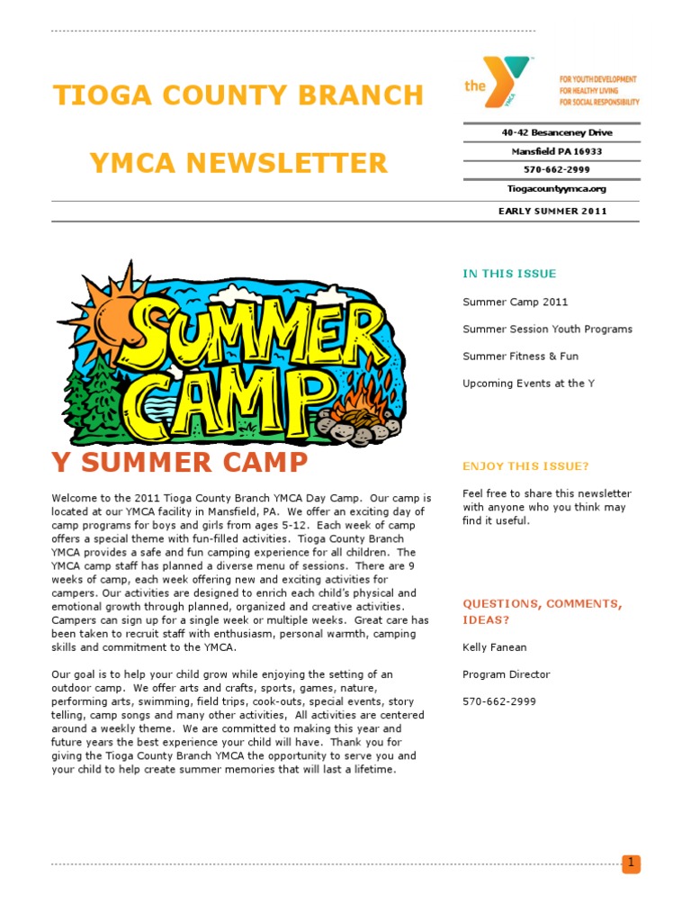 YMCA Newsletter 5.12 | PDF | Ymca | Camping