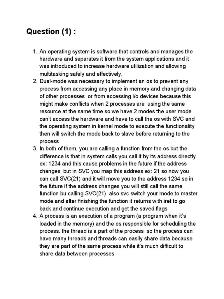 Os MidTerm Solution | PDF | Process (Computing) | Thread (Computing) Os MidTerm Solution | PDF | Process (Computing) | Thread (Computing)