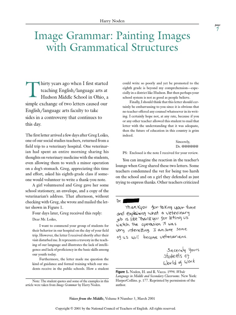 Image Grammar: Painting Images With Grammatical Structures: Harry Noden ...
