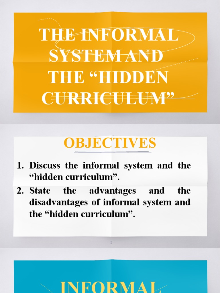 The Informal System and The Hidden Curriculum | PDF | Curriculum | Learning