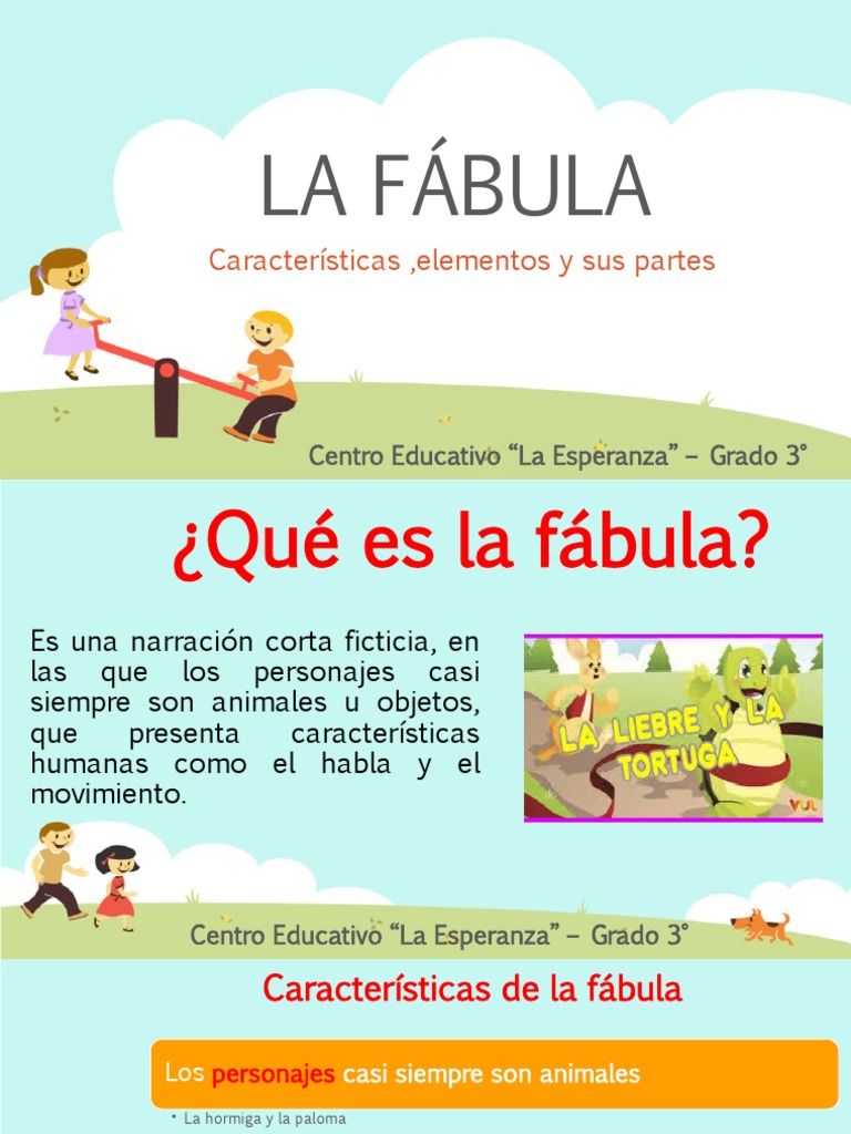 Características y partes de la fábula | PDF | Fábula