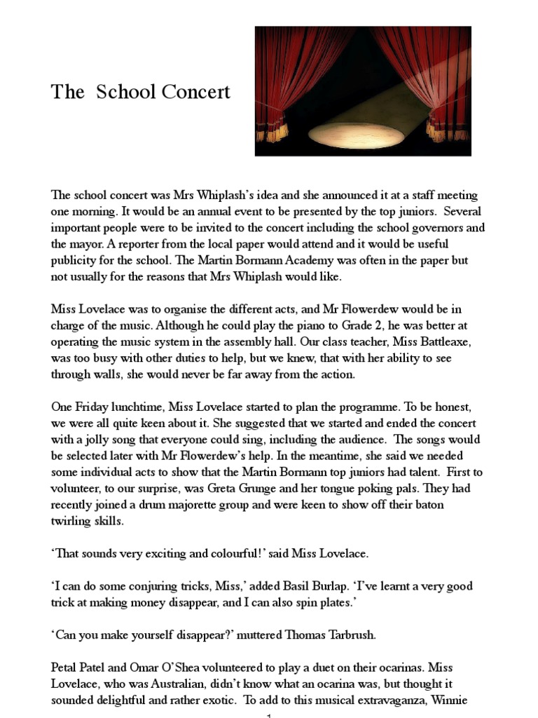 The School Concert: A Short Story | PDF | Leisure | Entertainment (General)