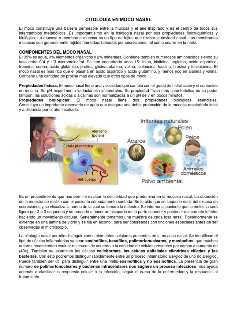 Citología en Moco Nasal | PDF | Quimiocina | Alergia