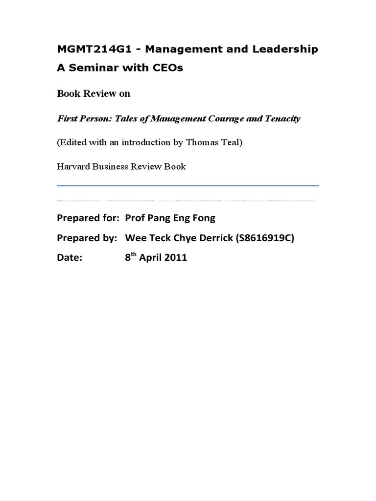 Management Courage and Tenacity | PDF | Learning | Leadership